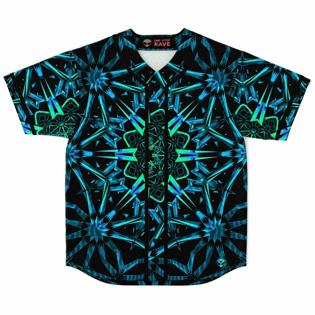 Fractals Baseball Jersey (rave Jersey, Festival Jersey, Rave Shirt ...