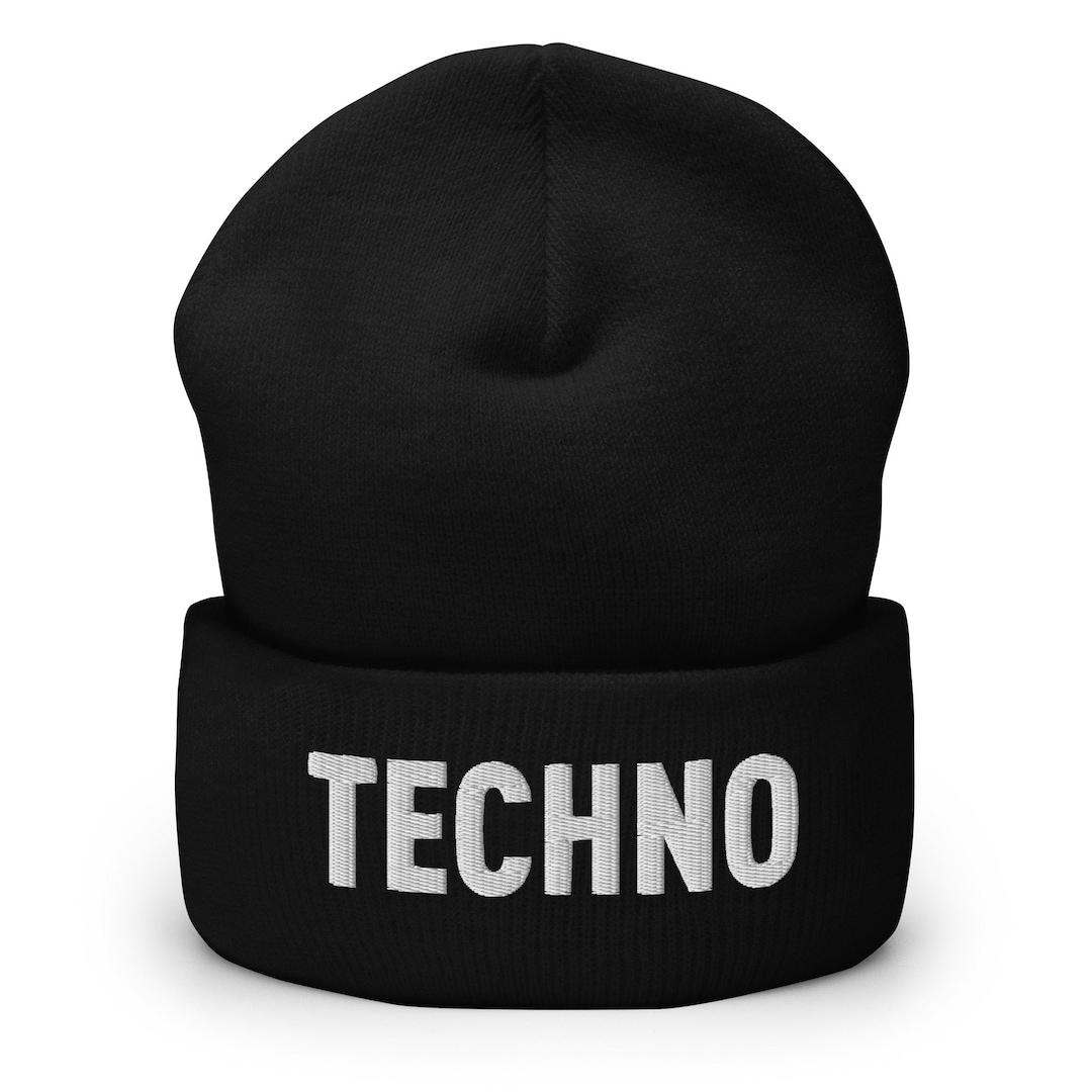 Techno Cuffed Beanie (techno Beanie, Techno Hat, Rave Beanie, Rave Hat ...