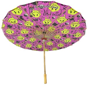 Smile Splatter Parasol | Festival Parasol - Rave Parasol - Festival ...