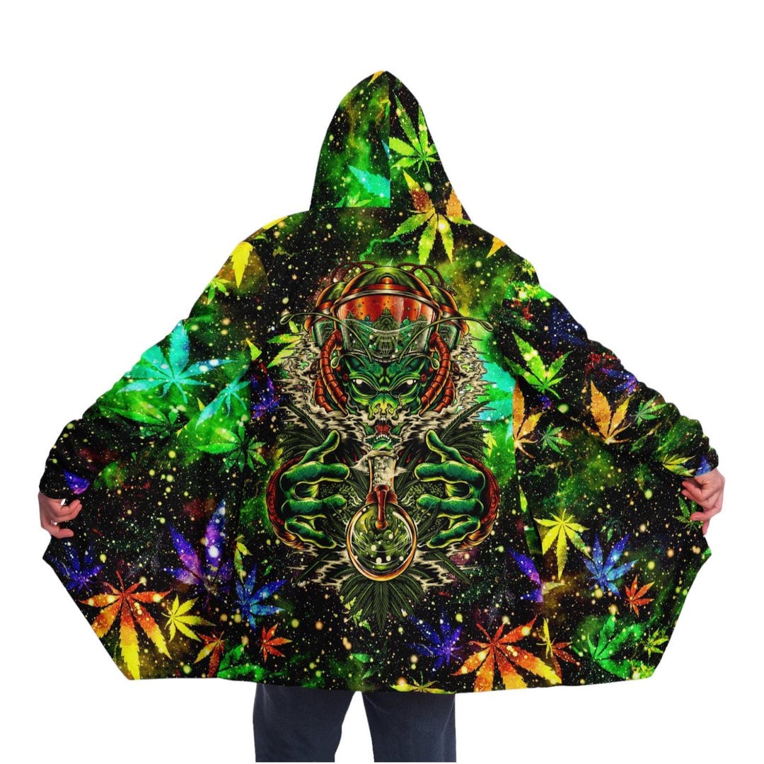 Canna Beast Festival Cloak | Rave Cloak - Hooded Cloak - Festival ...