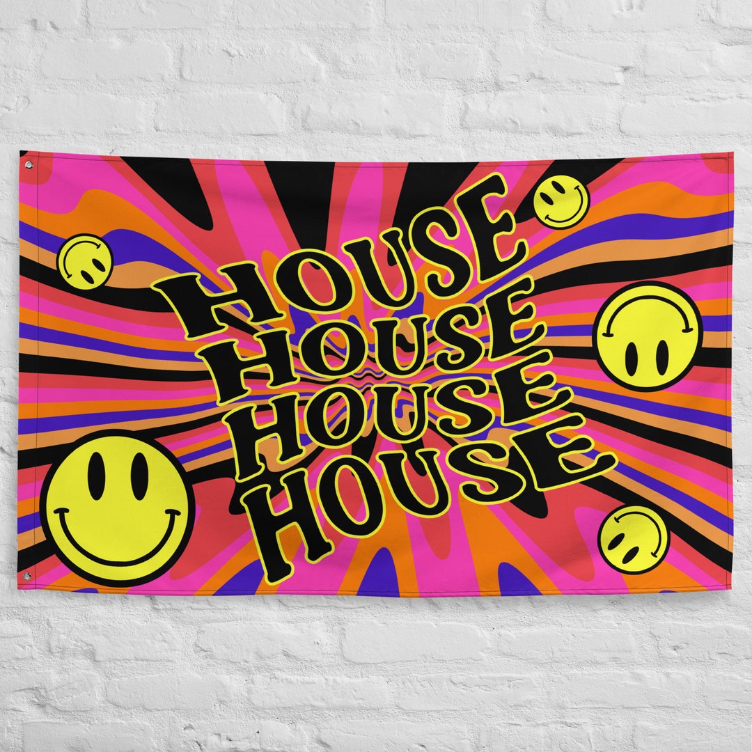 House Head Flag | Rave Flag - Festival Flag - Rave Totem - Festival ...
