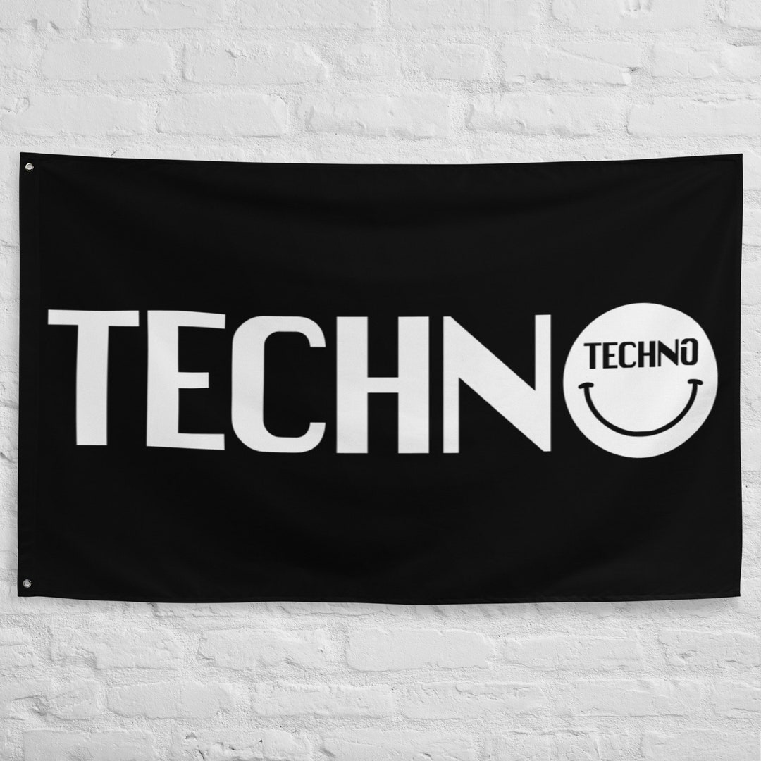 Techno Head Flag (rave Flag, Rave Totem, Festival Flag, Festival Totem ...