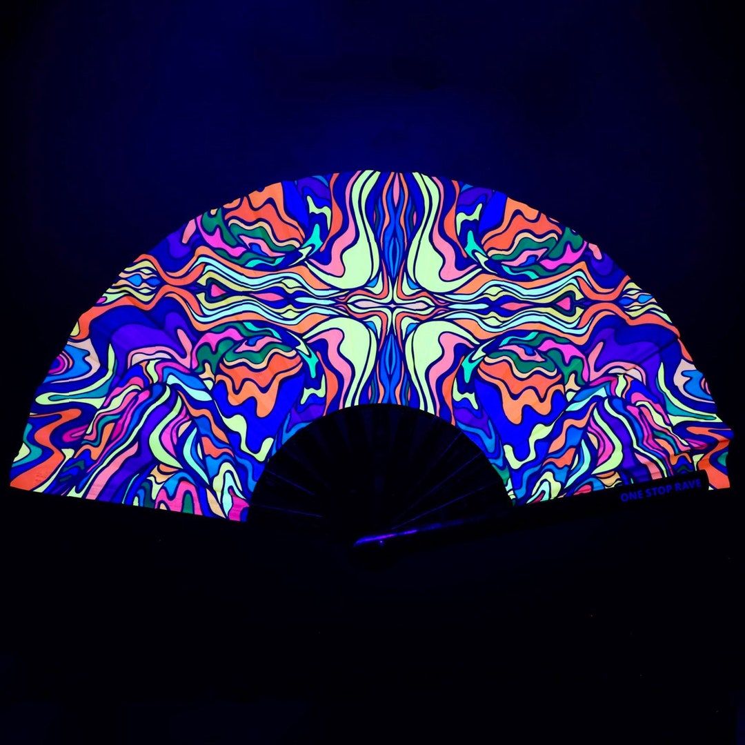 Kaleidoscope Hand Fan Rave Hand Fan Festival Hand Fan Rave Fan Festival ...