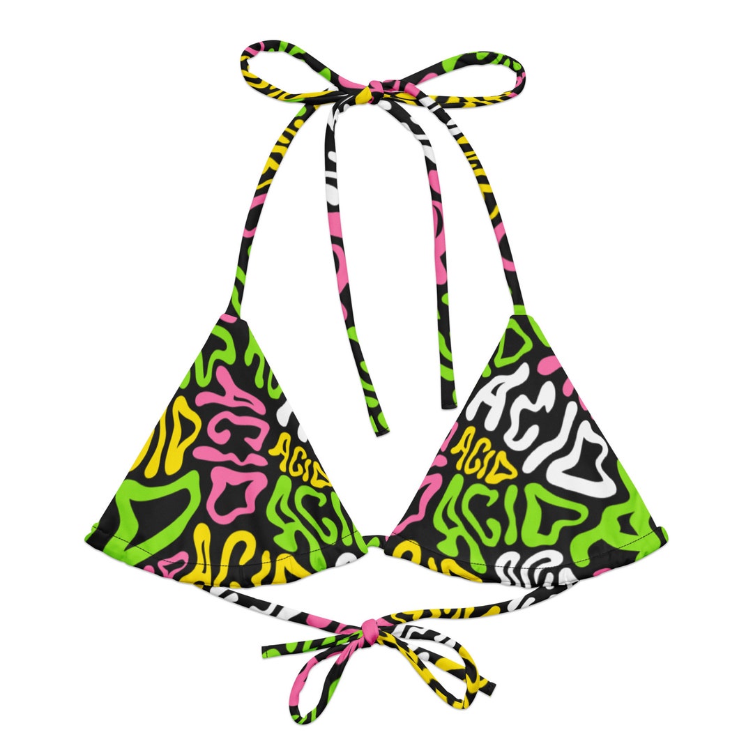 Candy Acid Triangle Top Rave Top, Bikini Top, Rave Outfit, Rave Two ...