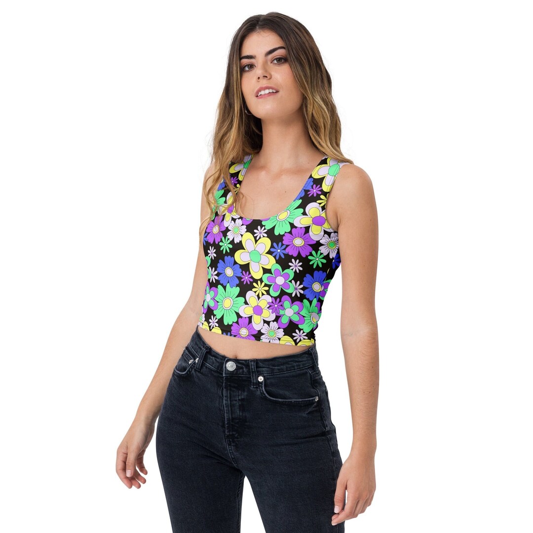 Crazy Daisy Crop Top (rave Crop Top, Festival Crop Top, Rave Wear, Rave ...