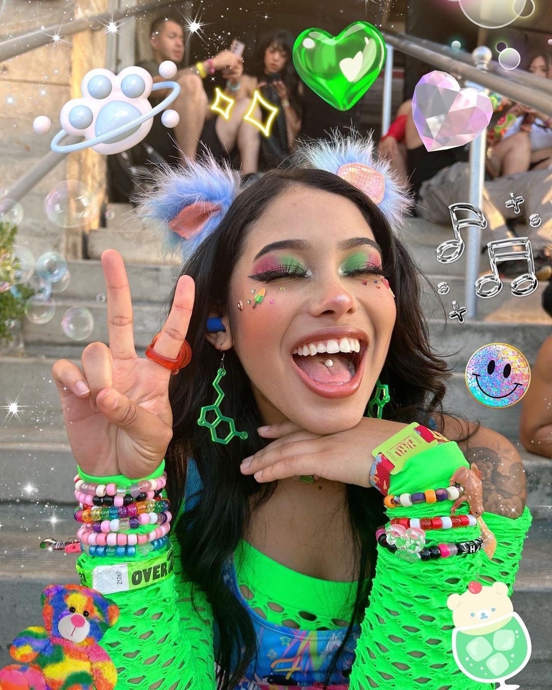 Serotonin Earrings rave Earrings, Rave Jewelry, Rave Accessories ...