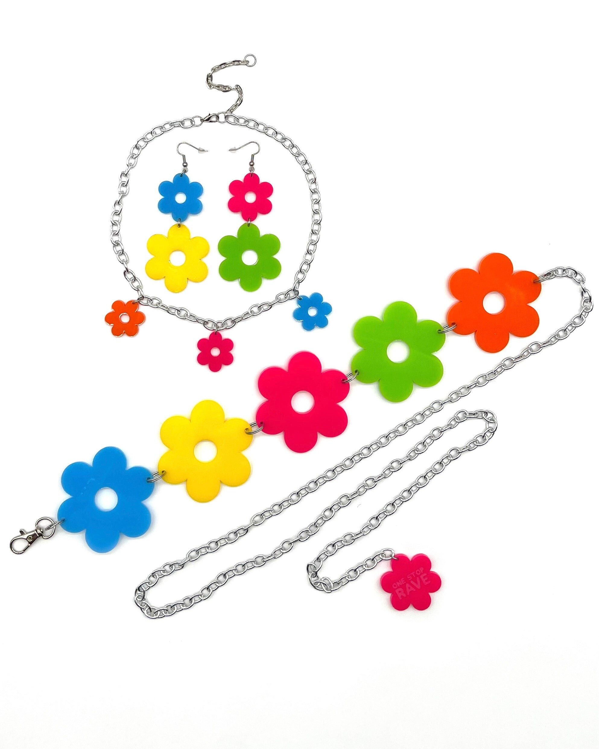 Flower Power Kandi Belt | Rave Belt - Rave Jewelry - Festival Belt ...