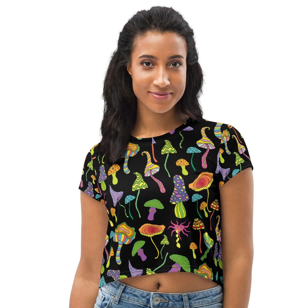 Shroom Crop Tee Rave Crop Top Festival Crop Top Rave Wear Rave