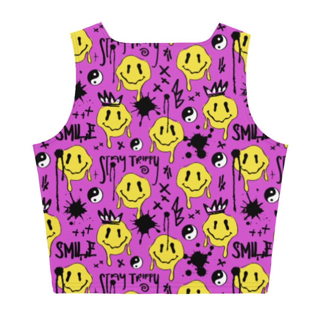 Smile Splatter Crop Top (rave Crop Top, Festival Crop Top, Rave Wear ...