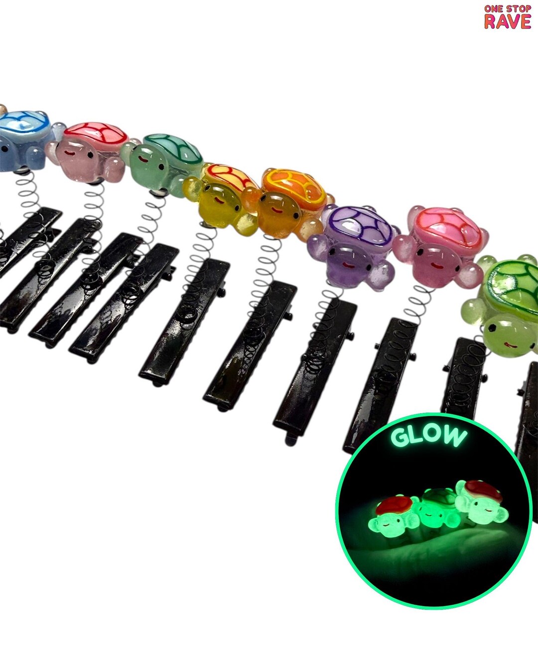 Glow in the Dark Turtle Assorted Sprout Clips 6-PC Set | Rave Sprouts ...