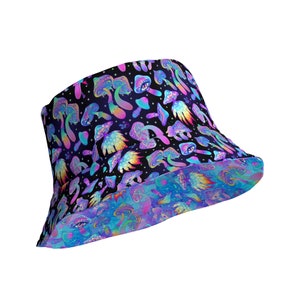 Shroomin Reversible Bucket Hat | Rave Hat, Festival Hat, Rave Bucket ...