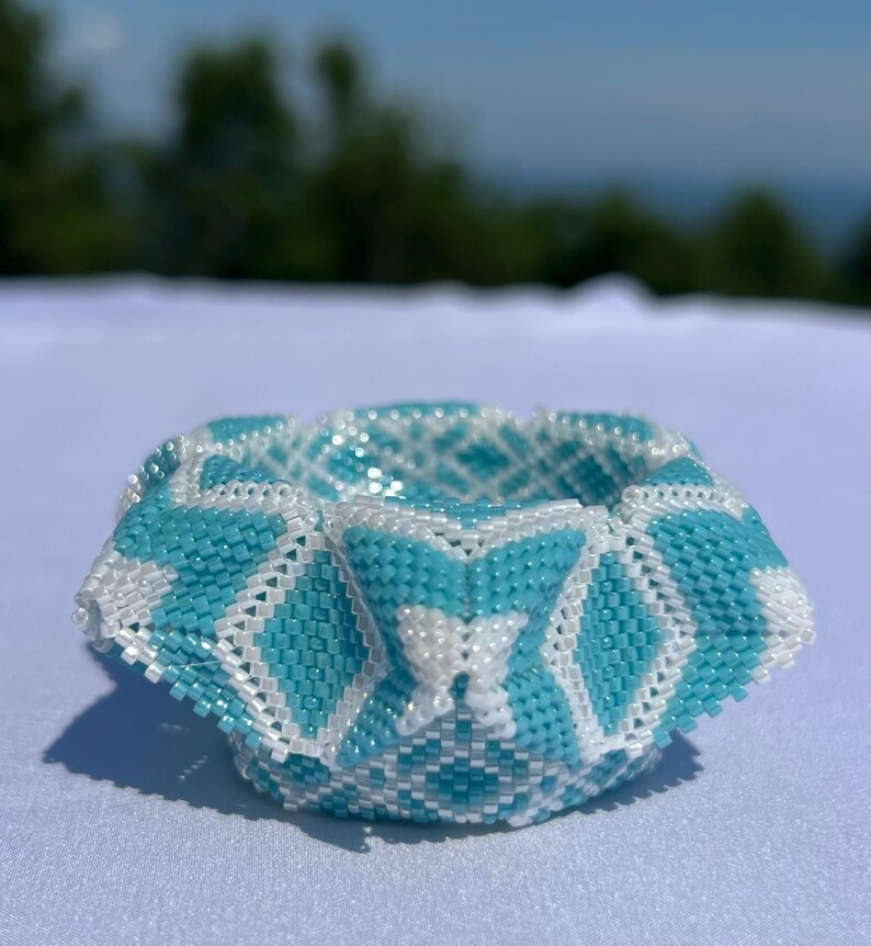 Beaded Trinket Box With Folding Origami Lid - Etsy