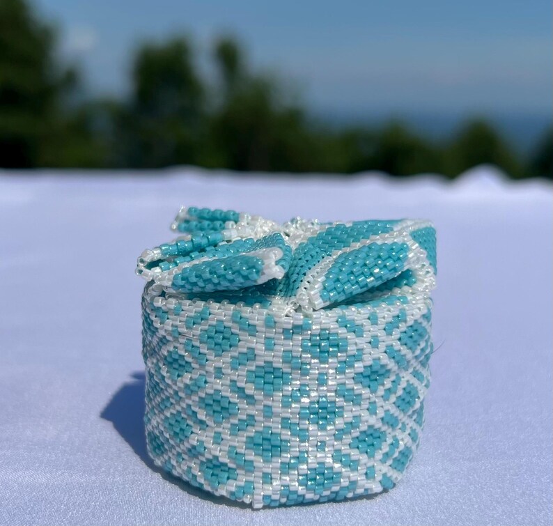 Beaded Trinket Box With Folding Origami Lid - Etsy