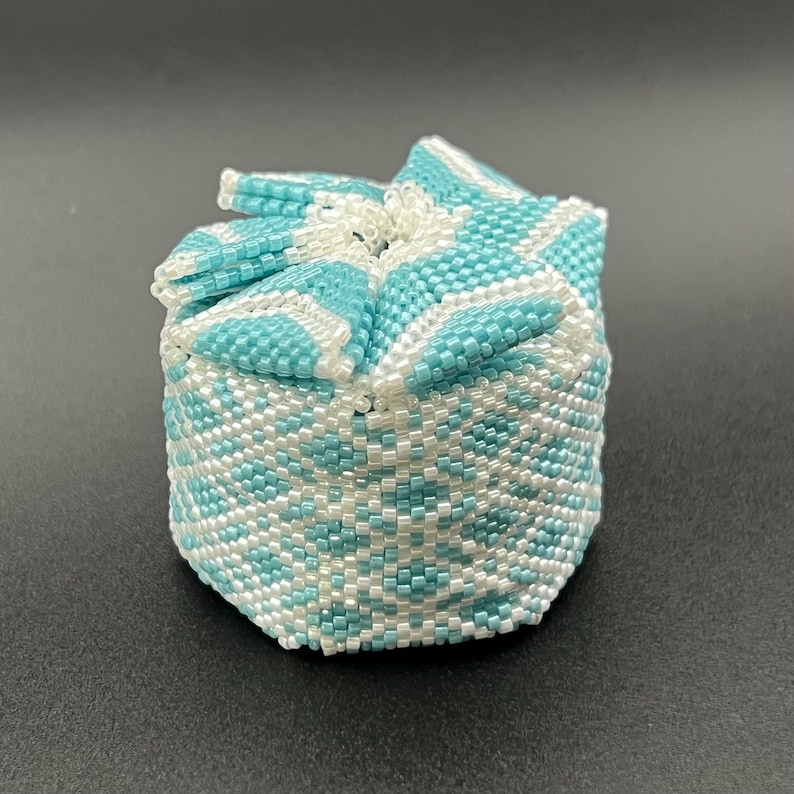 Beaded Trinket Box With Folding Origami Lid - Etsy