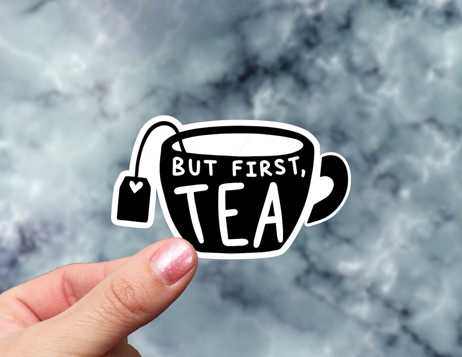 But First Tea Cute Sticker Tea Bag Sticker | Etsy