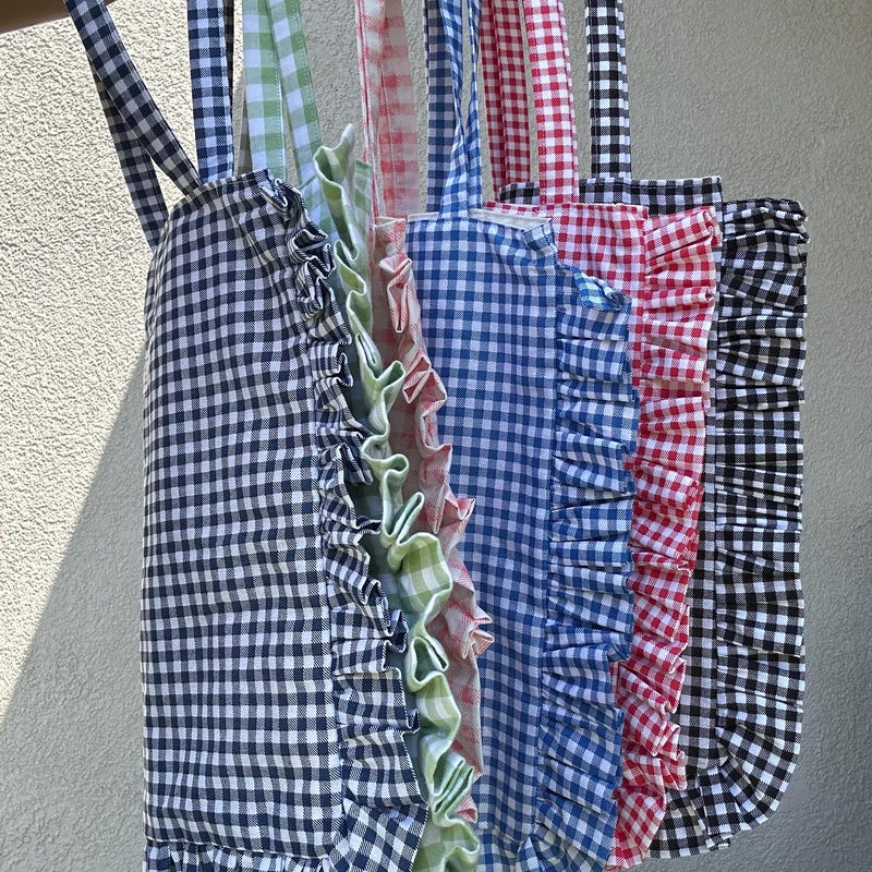 Ruffle Tote Bag - Etsy