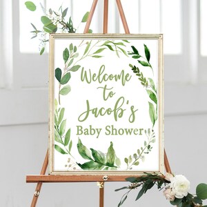 Greenery Baby Shower Welcome Sign Eucalyptus Succulent Shower - Etsy