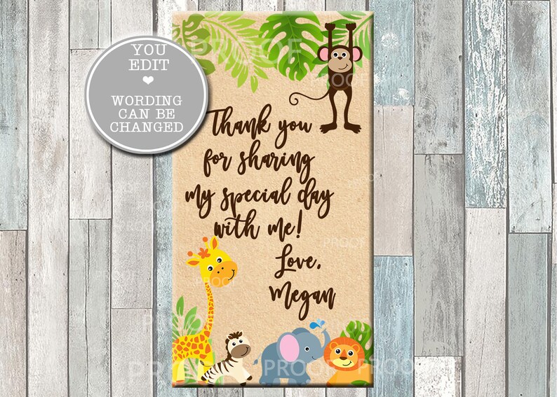 Jungle Baby Shower Tag, Safari Animals Gift Tag, Cheetah Zebra Boy ...