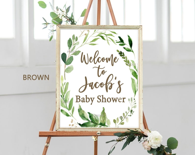 Greenery Baby Shower Welcome Sign Eucalyptus Succulent Shower - Etsy