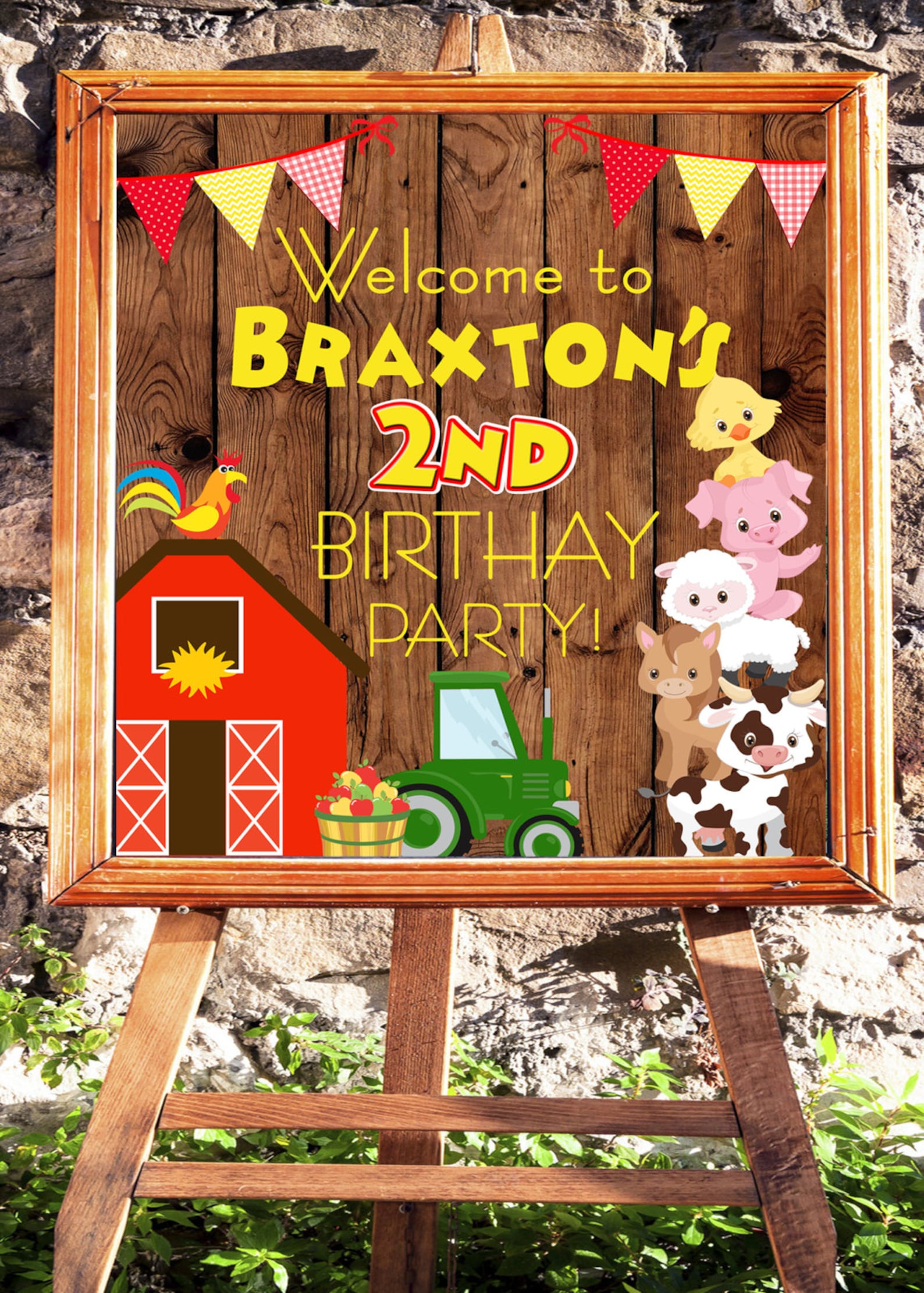 Cartel de bienvenida de cumpleaños de animales de granja - Etsy México