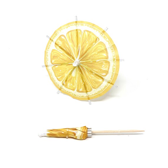 Cocktail Umbrellas Lemon Umbrella 20 Pieces Tiki Drink - Etsy