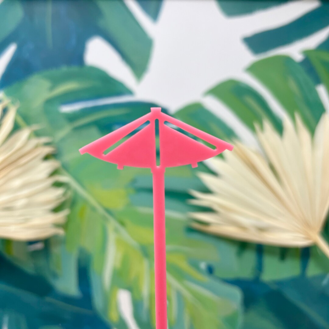 Cocktail Umbrella Stir Stick: Acrylic Drink Swizzle, Tropical Party ...