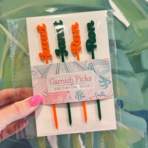 Custom Acrylic Garnish Pick: Personalized Cocktail Topper, Party Decor ...