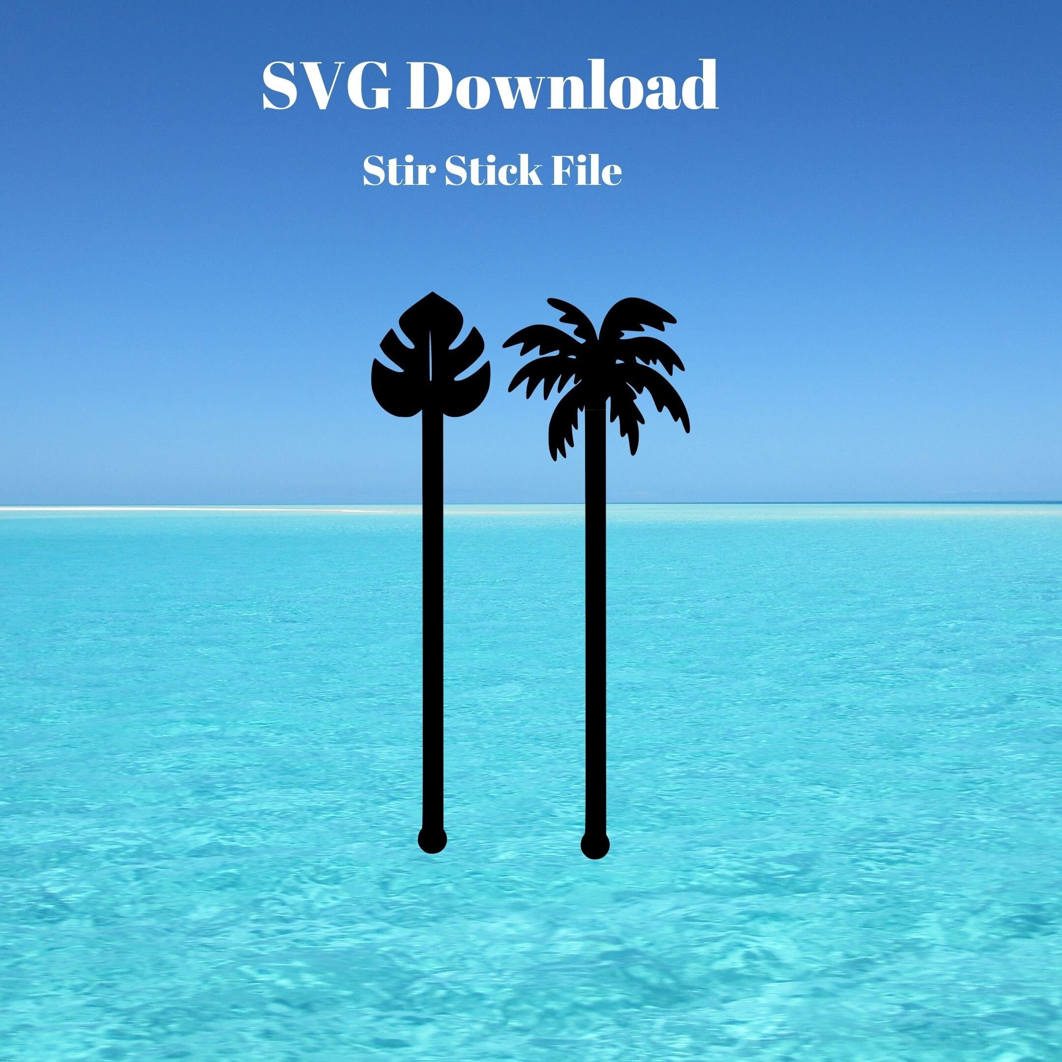 SVG File Palm Tree Stir Stick Monstera Leaf Stir Stick - Etsy