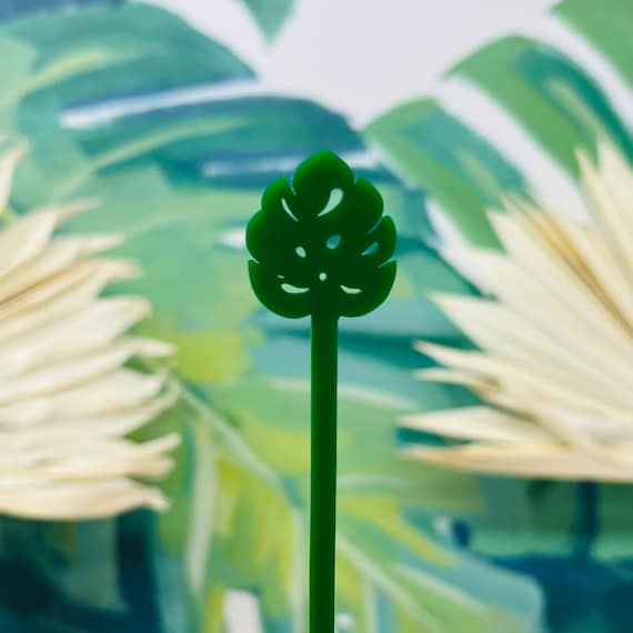 Monstera Leaf Stir Sticks Tropical Cocktail Stirrer - Etsy