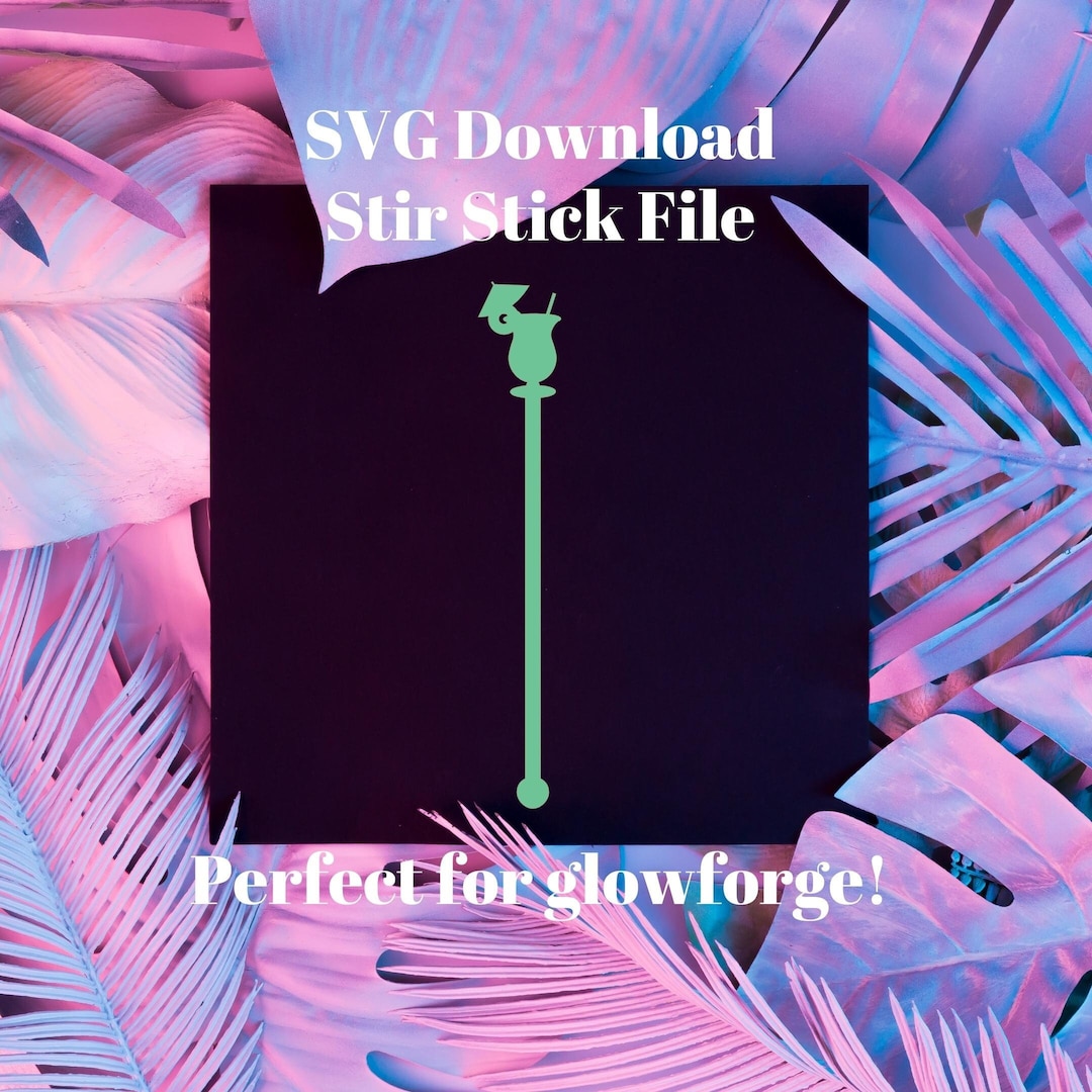Tropical Drink Swizzle Stick SVG File: Laser Cut Design (digital ...