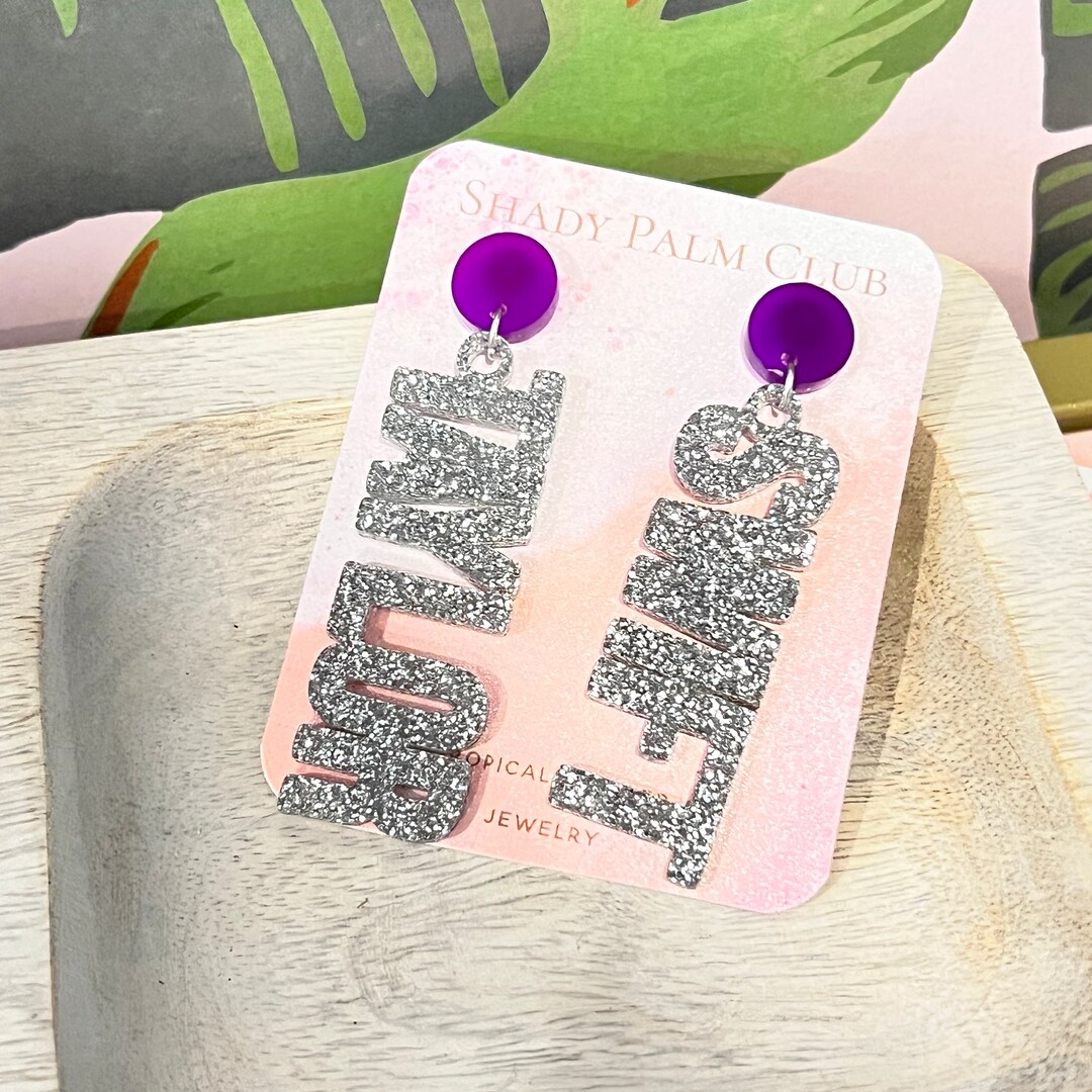 Custom Acrylic Statement Earrings: Personalized Text Jewelry - Etsy