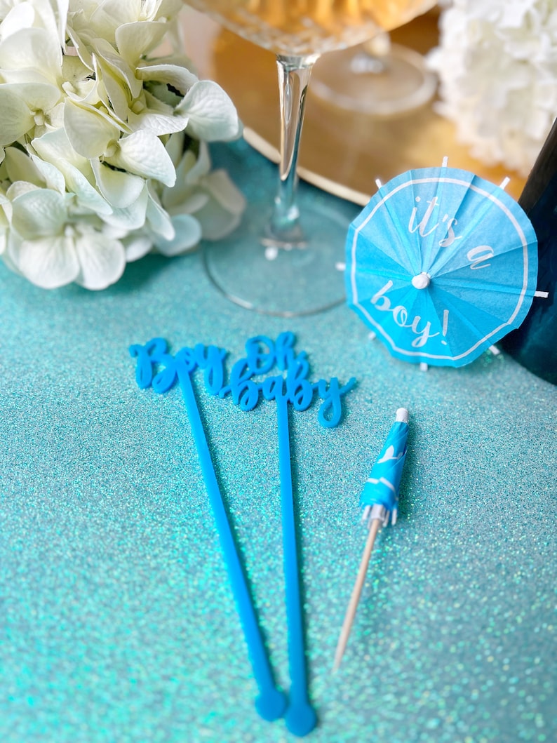 Oh Boy Acrylic Stir Stick: Baby Shower Drink Stirrer - Etsy