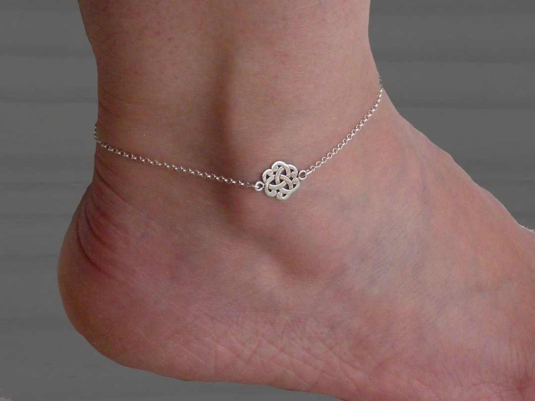 Sterling Silver Celtic Anklet, Sterling Silver Anklet Bracelet, Beach Jewelry, Celtic Knot ...