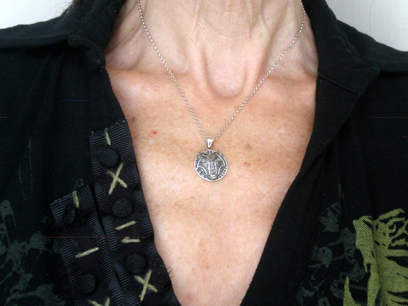 Sterling Silver Wolf Pendant, Sterling Silver Pendant, Wolf Runes ...