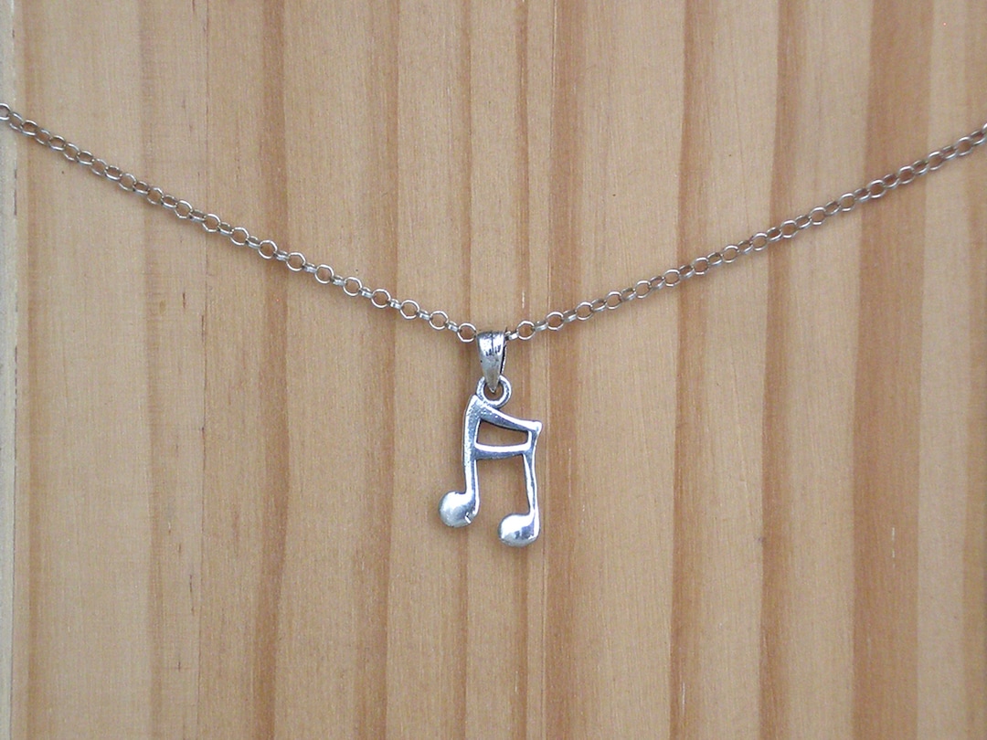 Silver Musical Note Pendant, Sterling Silver Pendant, Sterling Silver ...