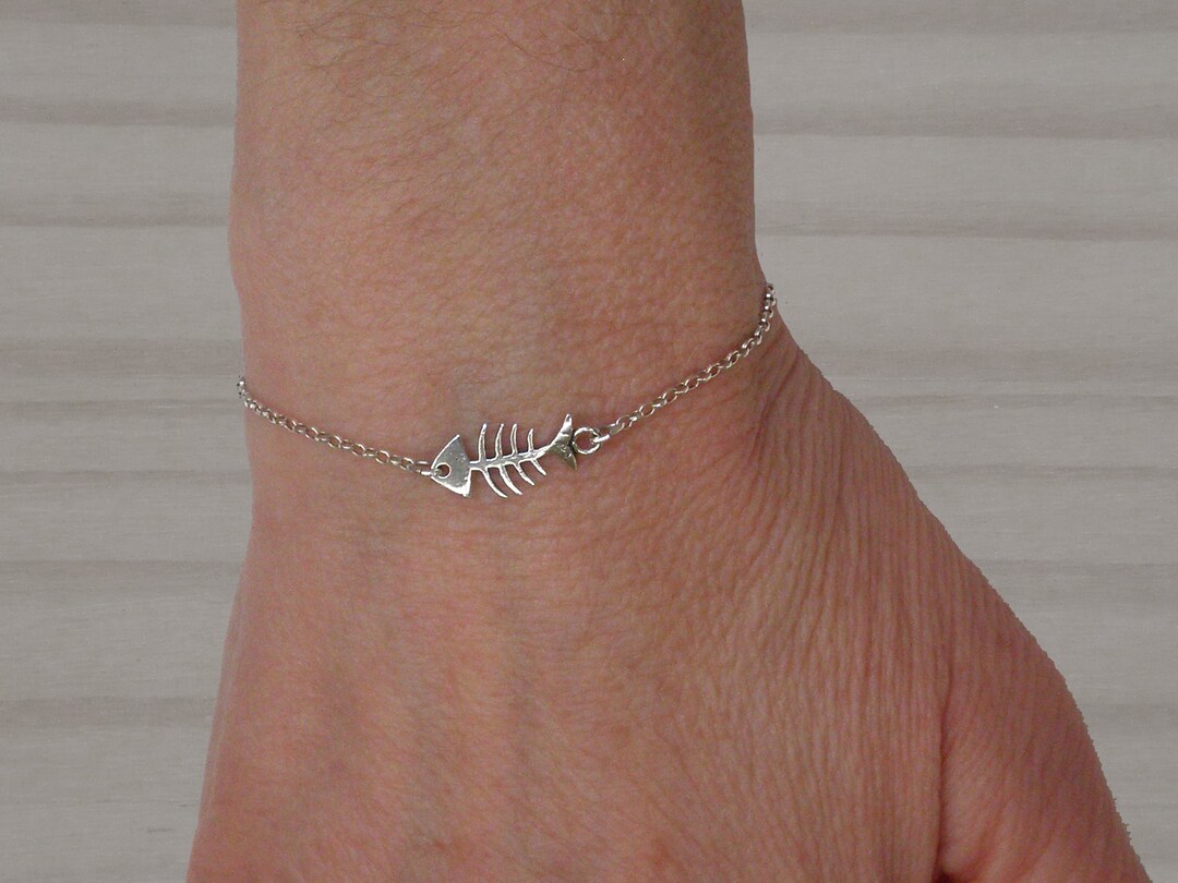 Sterling Silver Fish Bone Bracelet, Fish Bone Bracelet, Silver Bracelet ...