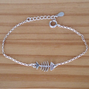 Sterling Silver Fish Bone Bracelet, Fish Bone Bracelet, Silver Bracelet ...
