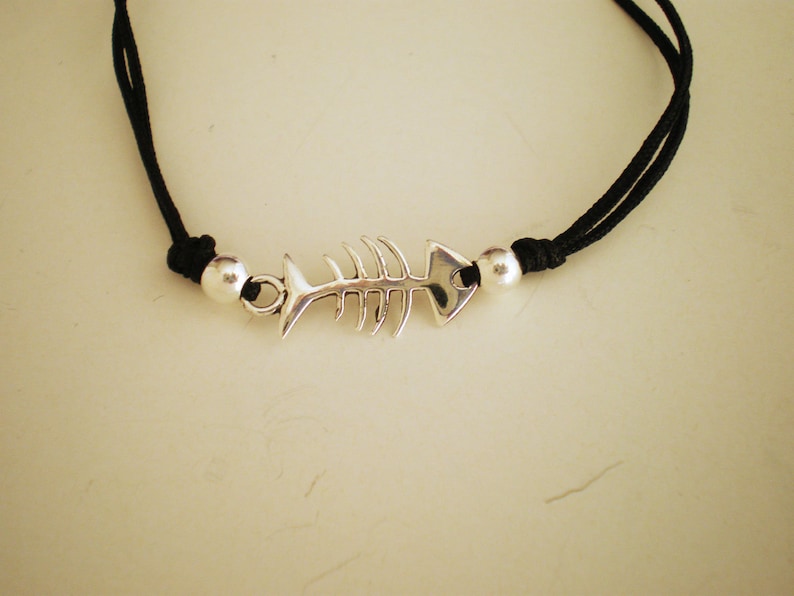 Fish Bone Sterling Silver Bracelet, Adjustable Bracelet, Sterling ...