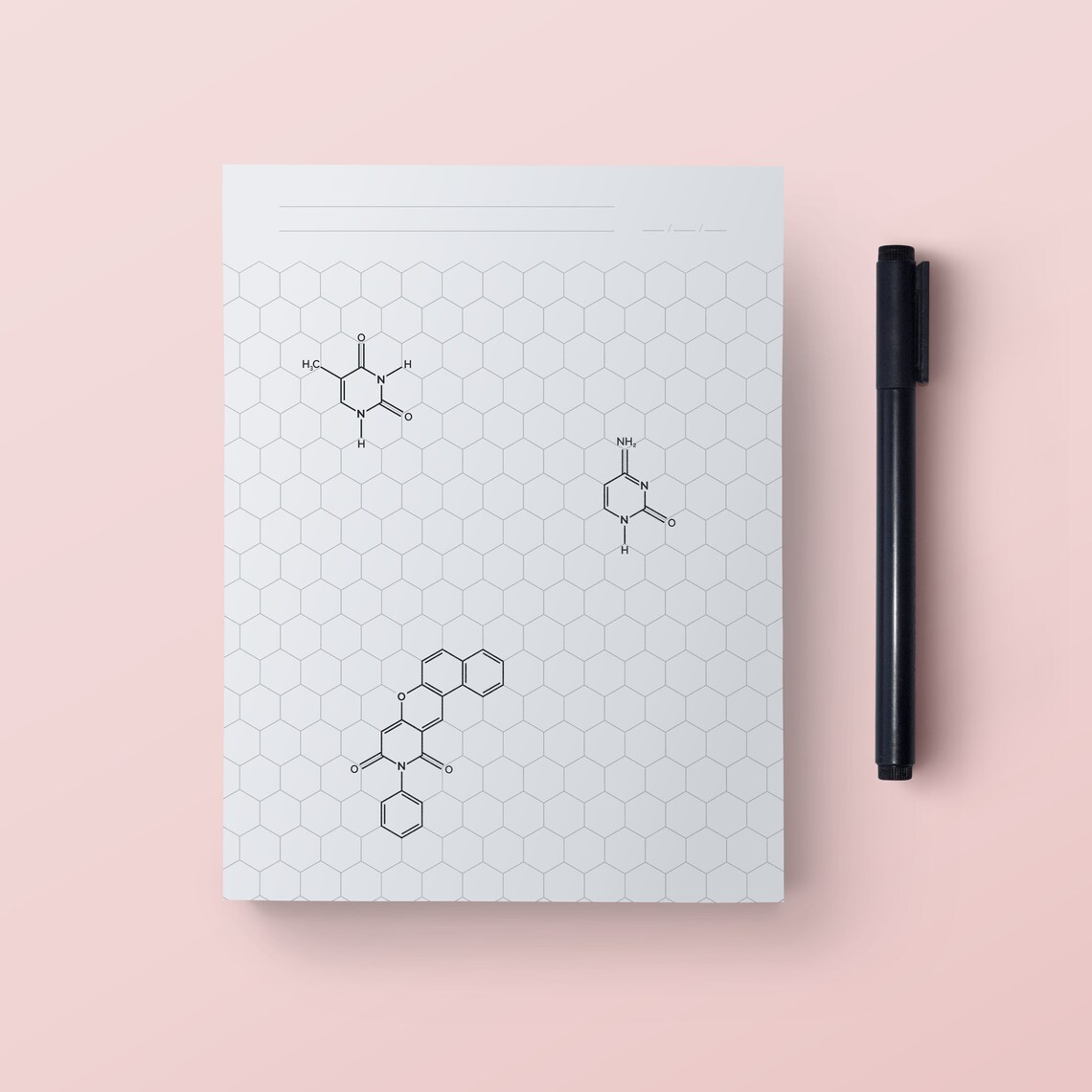 Molecules Template for Notebook Print Digital Download Student College ...