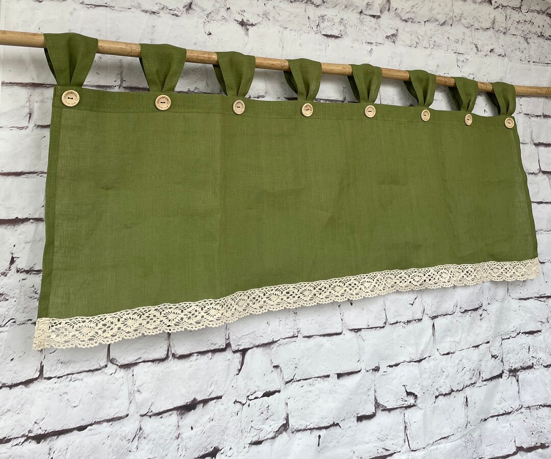Burlap Curtains Cottage Kitchen Ruffle Valance Simple Rustic French ...