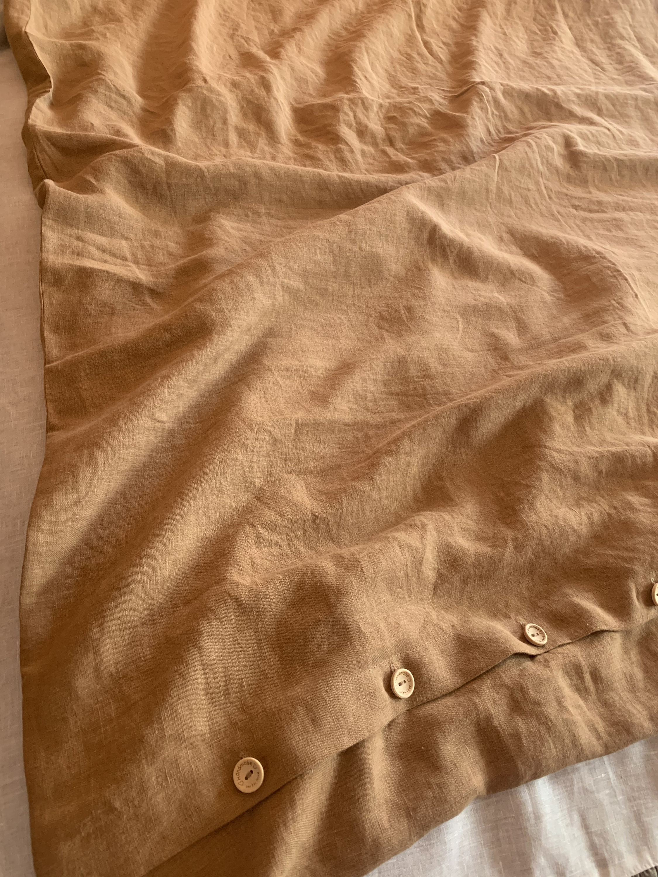 Linen Duvet Cover in Light Cinnamon Duvet Cover With Buttons - Etsy