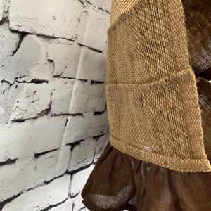 Ruffled Burlap Curtain With Ties, Farmhouse Style - Etsy