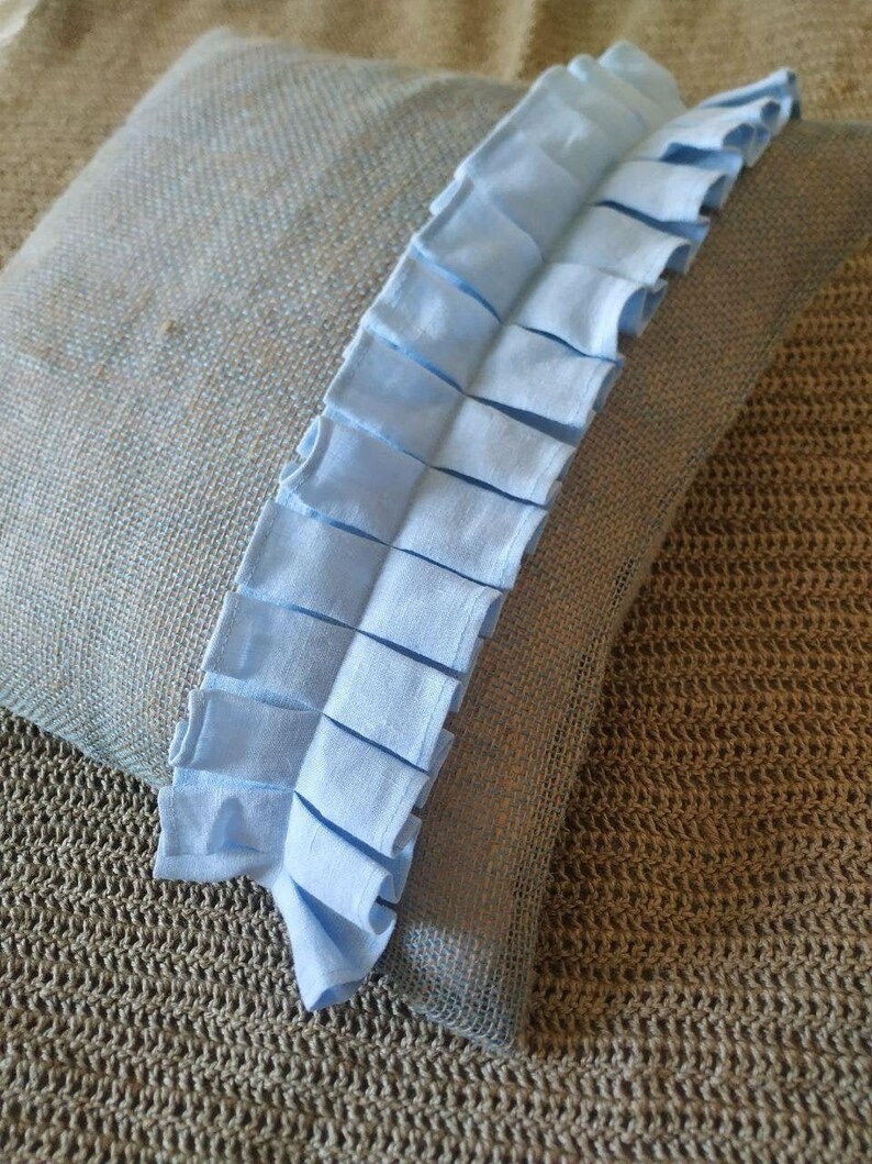 Burlap Pillow Covers with Ruffles Rustic Home Decor Farmhouse | Etsy