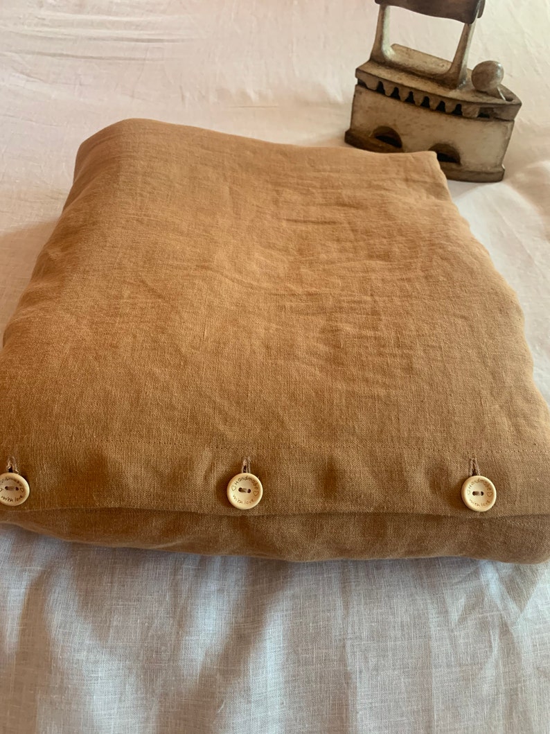 Linen Duvet Cover in Light Cinnamon Duvet Cover With Buttons - Etsy