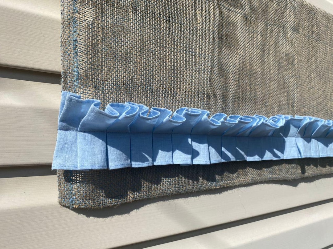 Burlap Curtains Cottage Kitchen Ruffle Valance Simple Rustic French ...