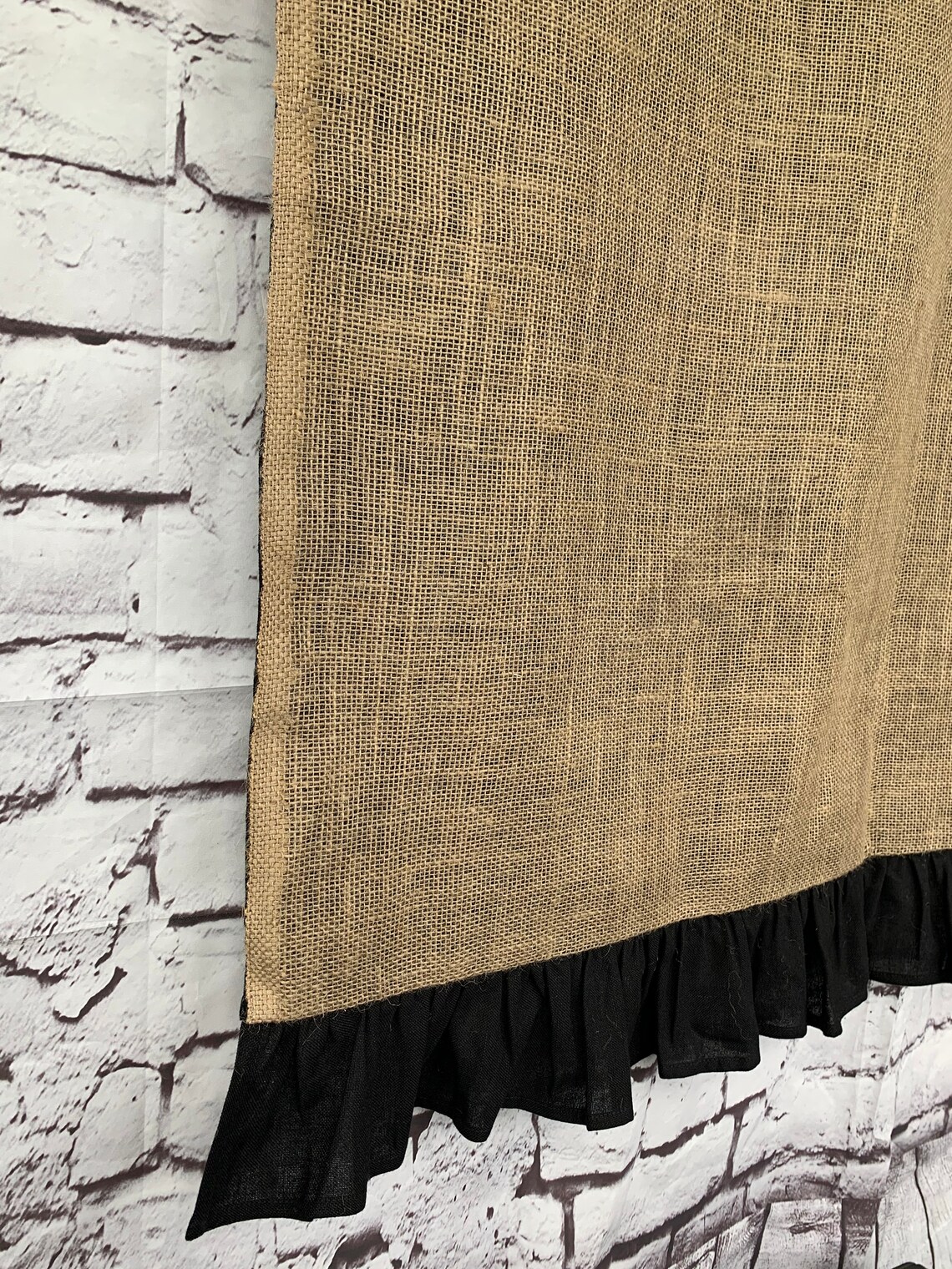 Burlap Curtains With Ruffles Rustic Home Decor Cottage | Etsy