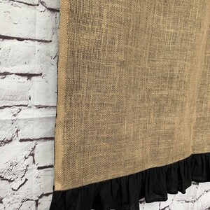 Burlap Curtains With Ruffles Rustic Home Decor Cottage Farmhouse ...