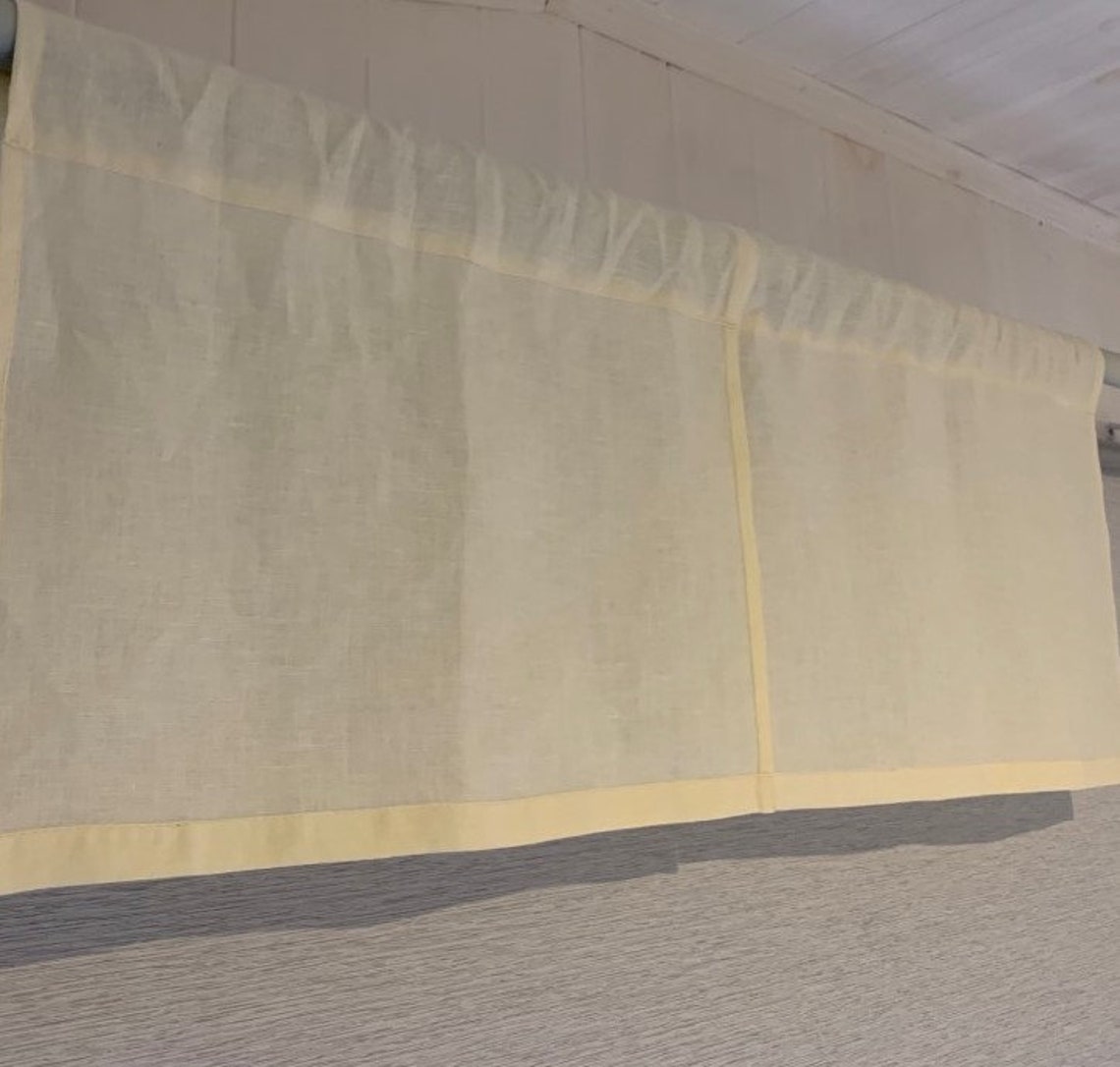 Linen Curtain Rod Pocket Linen Curtain Curtain | Etsy