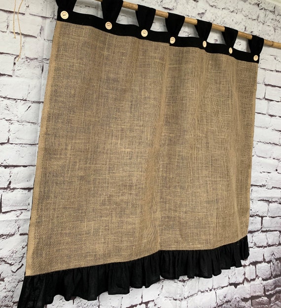 Rustic Decor Burlap Curtains Burlap Natural Blackout Panel 84x50,