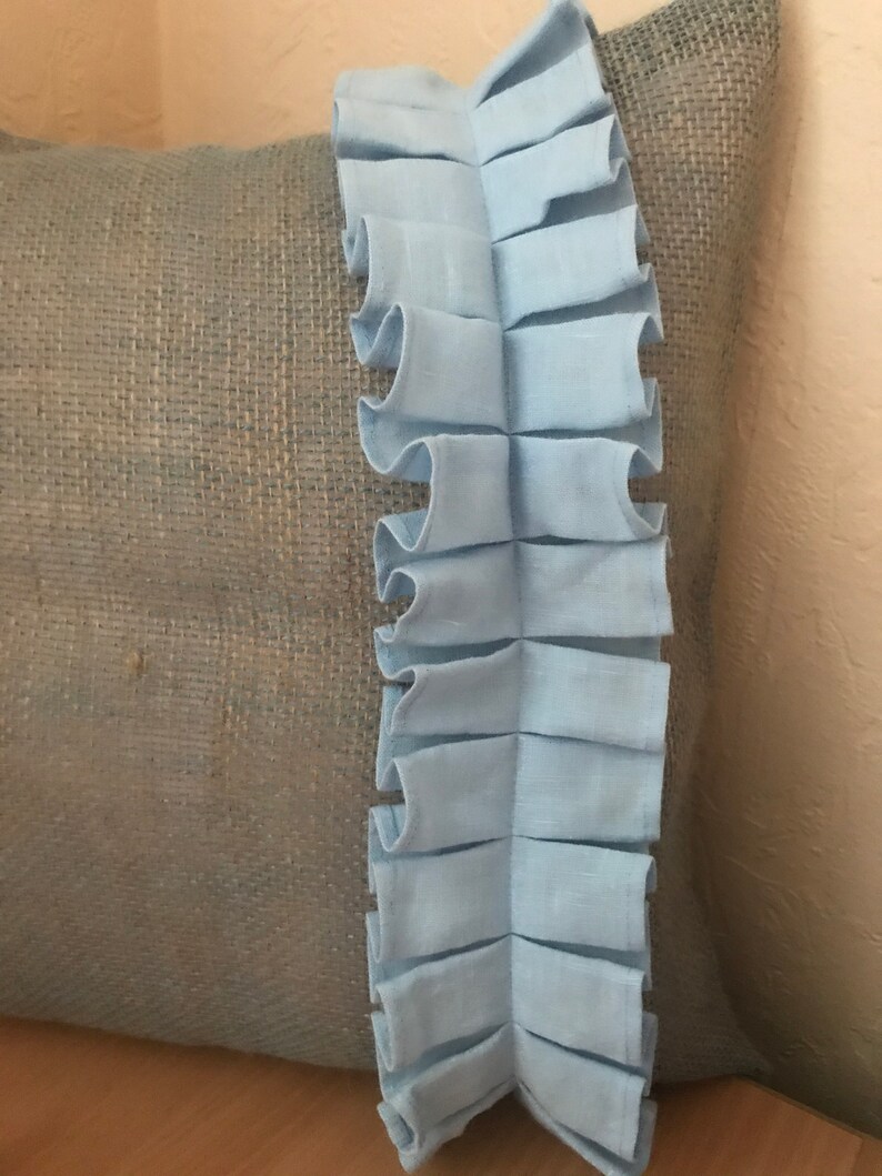 Burlap Pillow Covers with Ruffles Rustic Home Decor Farmhouse | Etsy